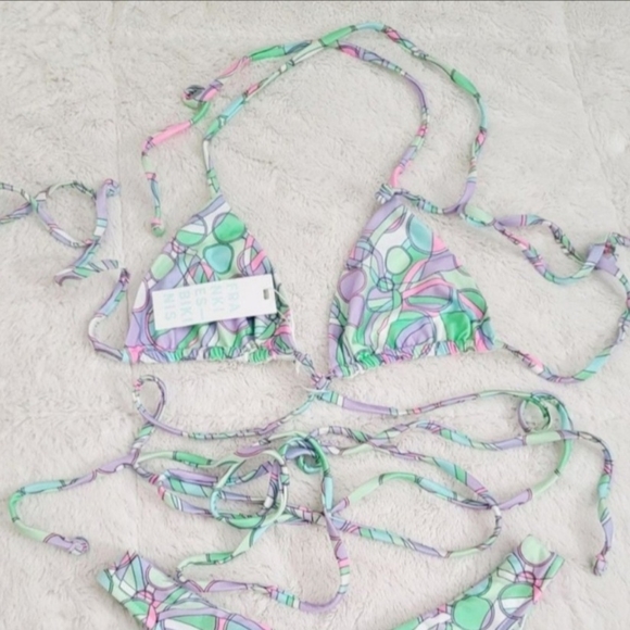 Frankie's Bikinis | Swim | Frankies Bikinis Vortex Tatum Triangle String Bikini Top | Poshmark